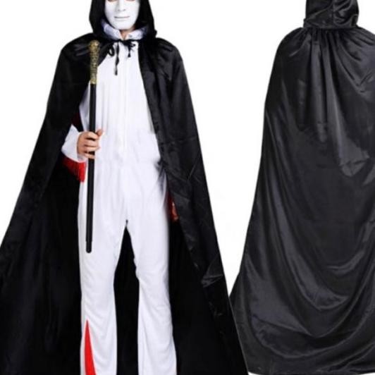 Jual Bla Hooded Cape Cloak Costume Witch | Jubah Yihir | Jubah Sihir ...
