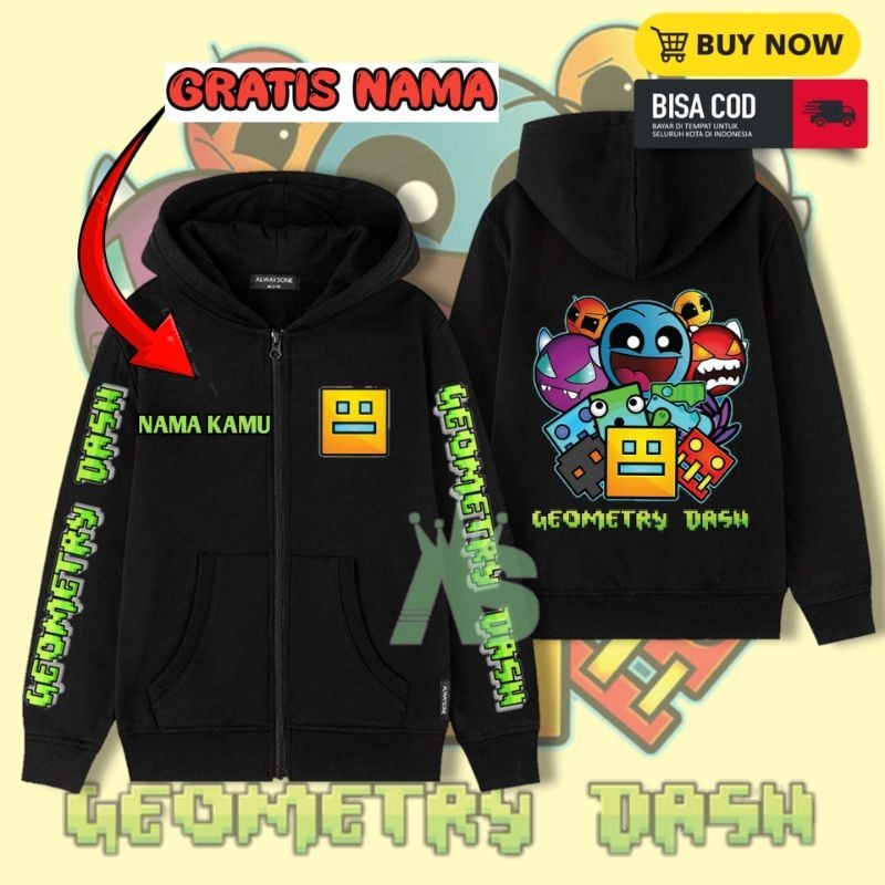 Jual Jaket Hoodie Zipper Anak Game Geometry Dash / Jaket Resleting FREE ... Jual Jaket Hoodie Zipper Anak Game Geometry Dash / Jaket Resleting FREE ...