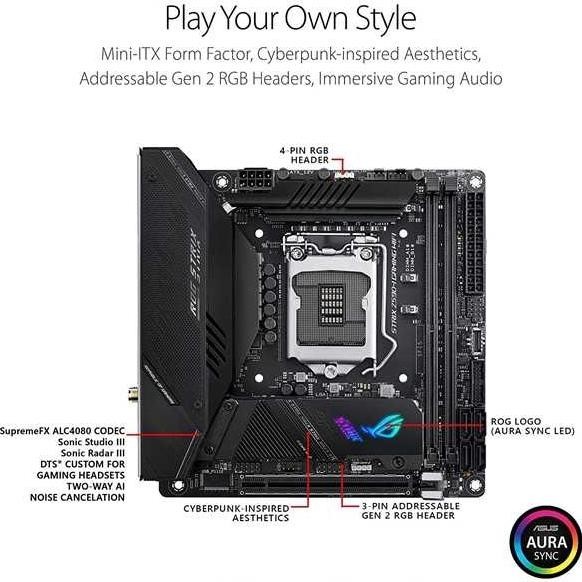 Jual ASUS ROG STRIX Z590-I GAMING WIFI MINI ITX MOTHERBOARD LGA1200 ...