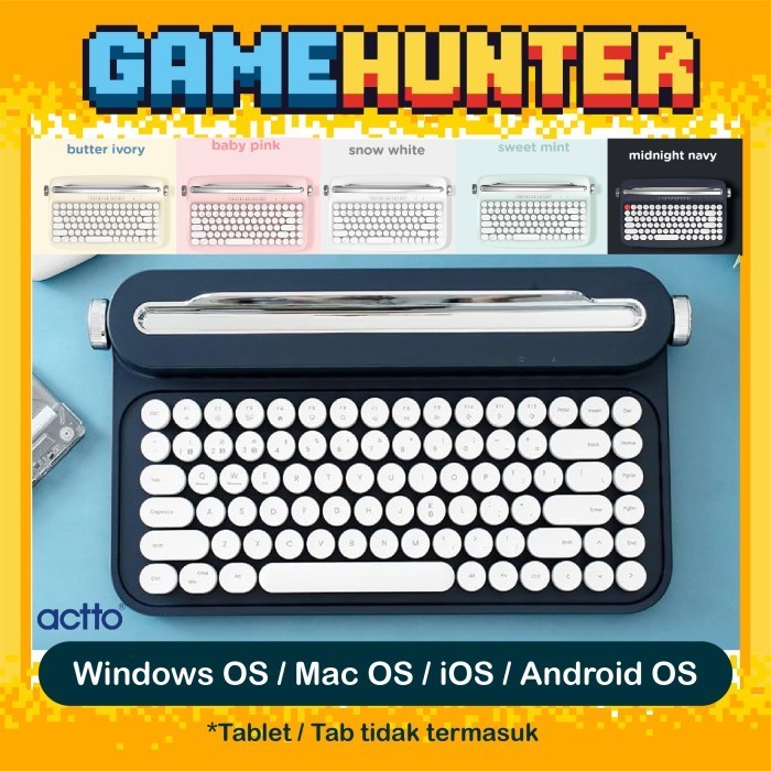 Jual ACTTO KEYBOARD BLUETOOTH WIRELESS KEYBOARD RETRO TYPEWRITER B305 # ...