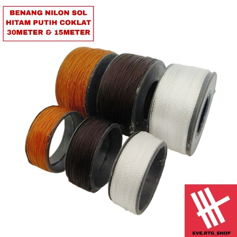 Jual Benang Sol Benang Nilon Sepatu Hitam Coklat Putih Tali Gujer ...