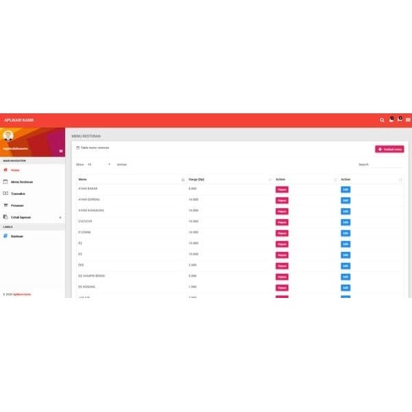 Jual Software aplikasi resto restoran berbasis web pemula | Shopee ...