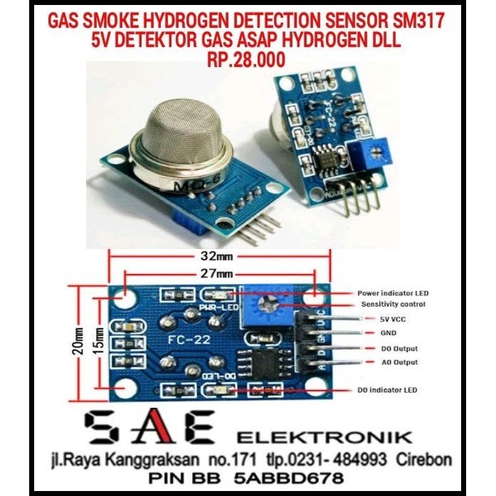 Jual HOT DEAL MODULE GAS SMOKE LPG HELIUM SENSOR DETECTION DETEKSI ASAP ...
