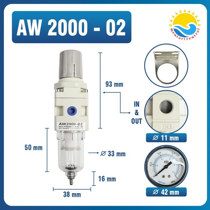 Jual Air Filter Regulator Kompresor Aw 3000 03 Aw 2000 02 Aw 4000 04
