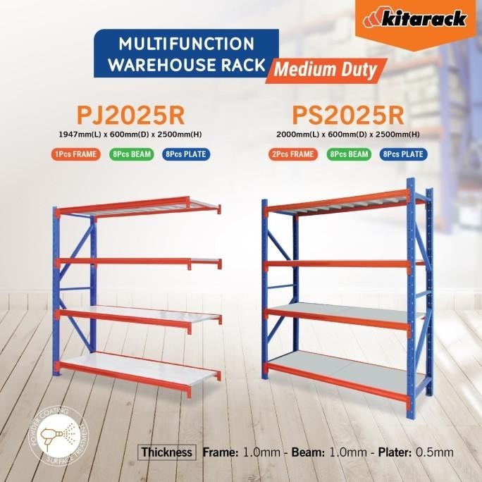 Jual Pj2025 - Rack Gudang Medium Duty - Jointer H: 2.5M, W: 60Cm, L: 2M ...