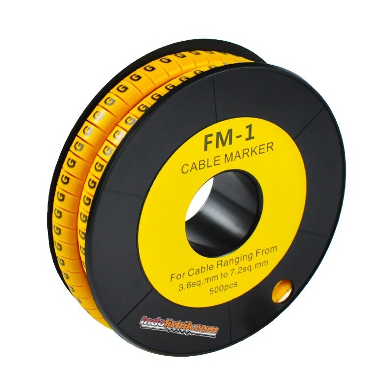 Jual Kabel Marker Huruf G dan R Label Marker Cable FM 1 Kuning Nintoku ...