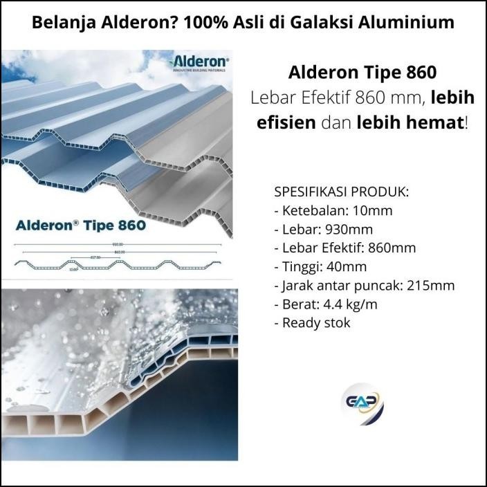 Jual Atap Alderon Upvc Twinwall Double Layer Lebar 860 Asli Doff ...