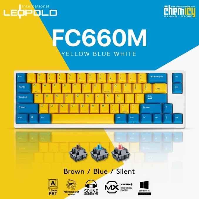 Jual Leopold FC660M Yellow Blue White Mechanical Gaming Keyboard ...