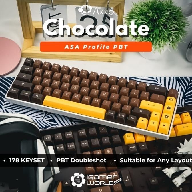 Jual Akko Chocolate ASA Profile 178 Keycaps Set PBT Doubleshot | Shopee ...