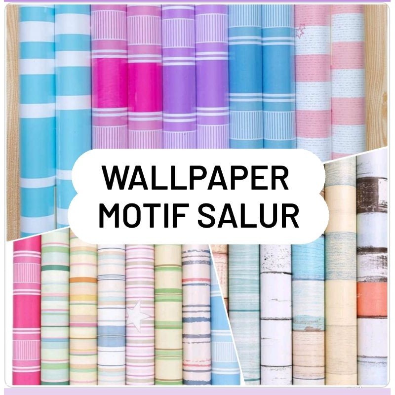 Jual WALLPAPER MOTIF SALUR GARIS 45cmx8M [Wallpaper dinding | Shopee ...