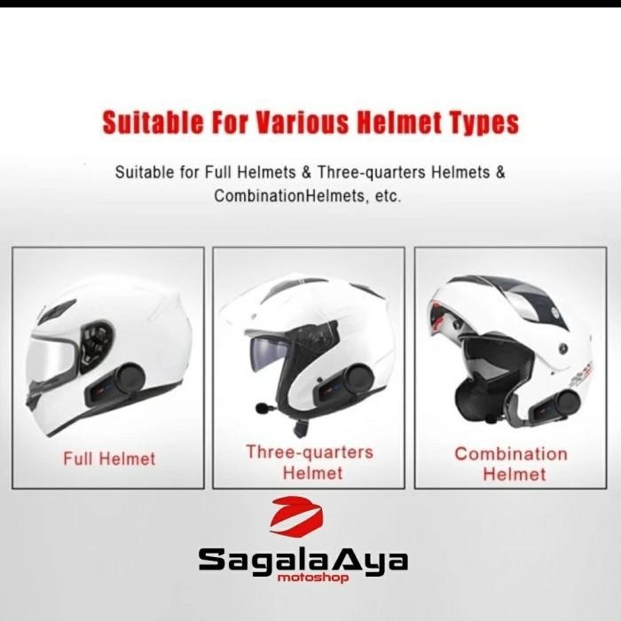 Jual intercom helm bluetooth Maxto M2 6 rider headset intercome helmet ...