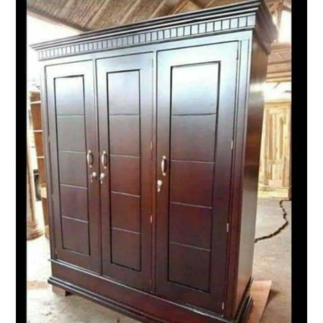 Jual almari minimalis pakean pintu 4 sliding laci 4 matrial kayu jati ...