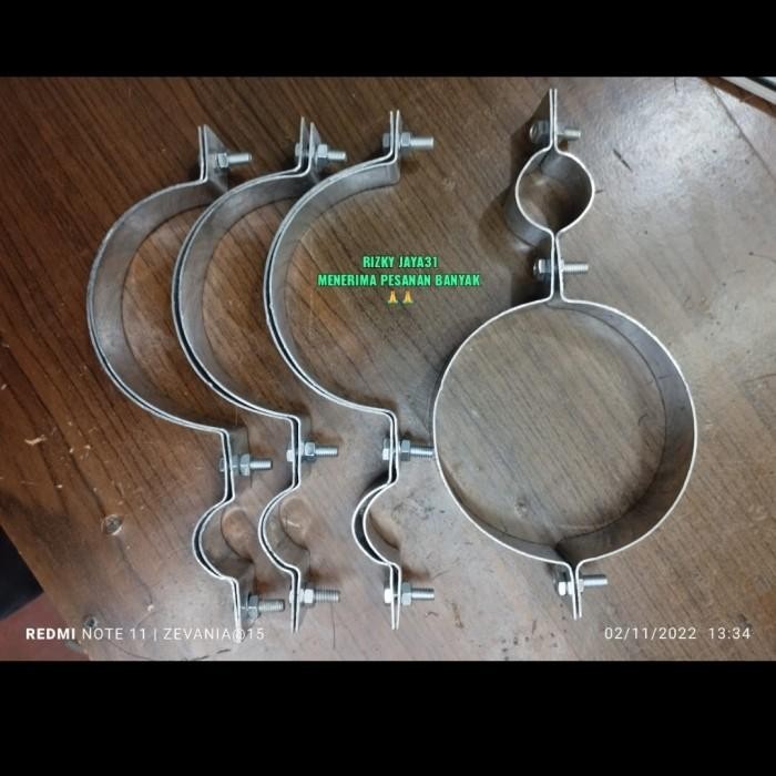 Jual Klem Tiang Listrik 4" X 1" Inch Plat Galvanis Cod Dan Best Seller ...
