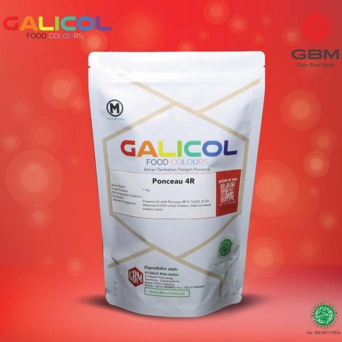 Jual Pewarna Makanan Ponceau 4R Merk Galicol Ci 16255 - Packaging 1Kg ...