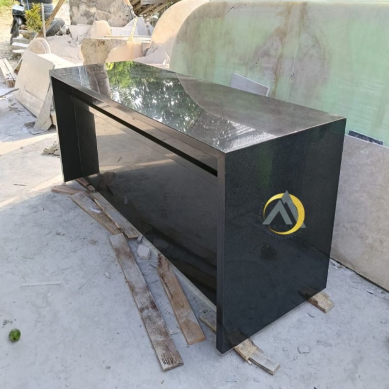 Jual Meja kantor meja bar dapur batu granit hitam glossy 180x60x75 ...