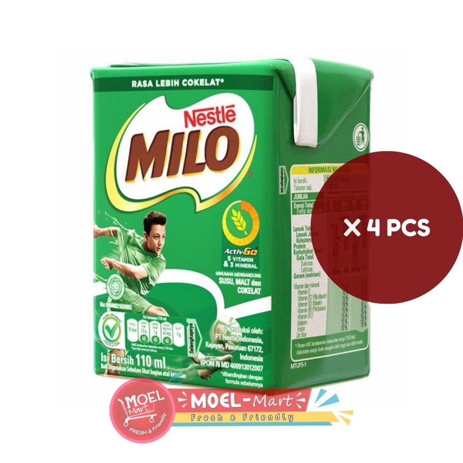 Jual MILO UHT Activ-Go 4 Pcs x 110 ML | Shopee Indonesia