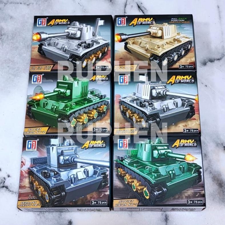 Jual LKJ Great Friend Army Of World Small Tank Bricks With Pullback ...