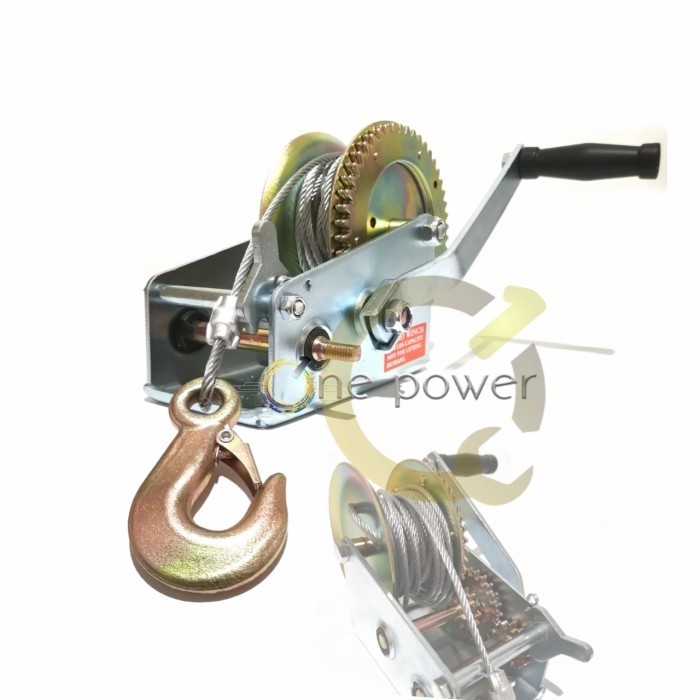 Jual Katrol kerekan manual 2 arah kecepatan WIRE ROPE Gear Winch +/- 1 ...
