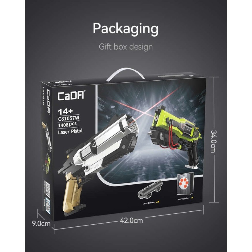 Jual Double E Cada Bricks C81057W Laser Pistol | Shopee Indonesia