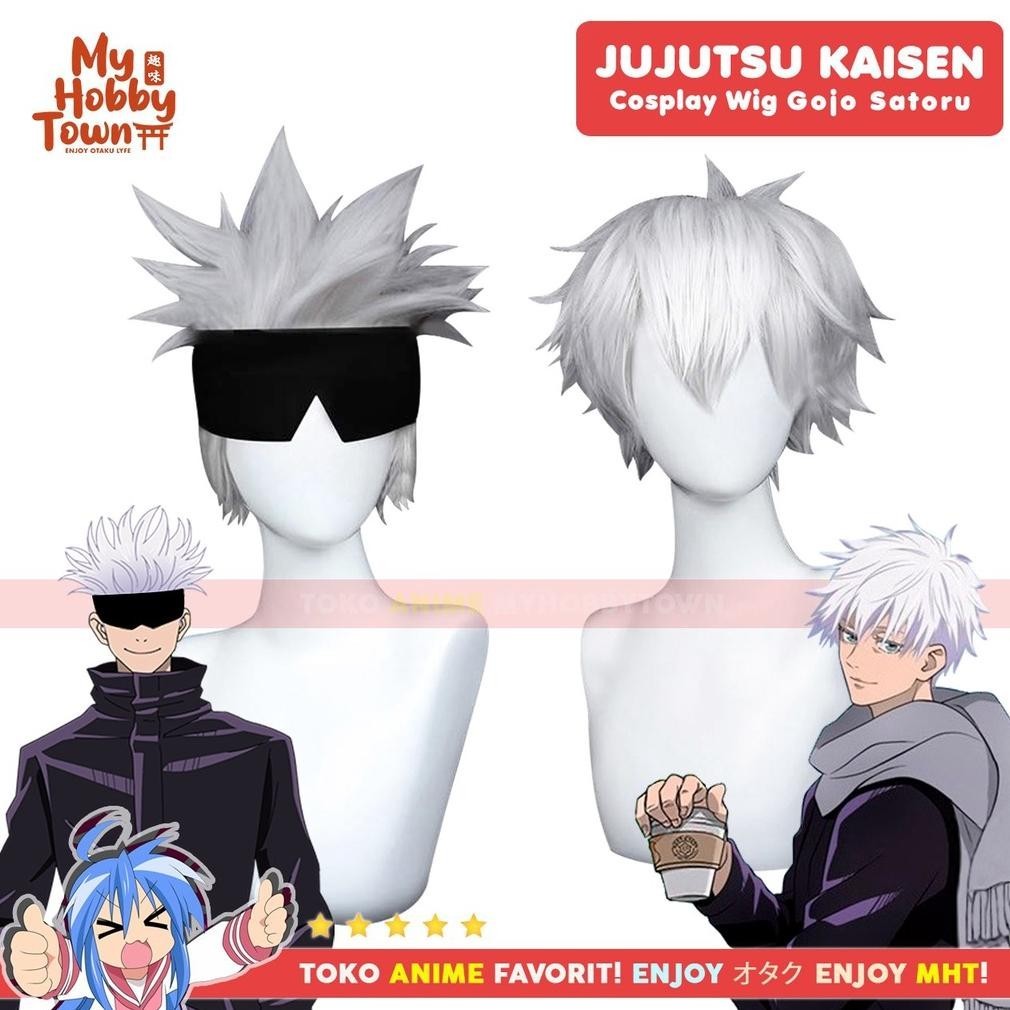 Jual Wig Cosplay Anime Jujutsu Kaisen : Gojo Satoru Silver Gray ...