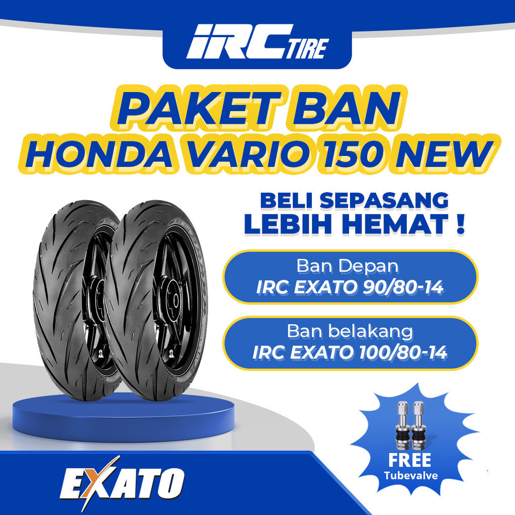 Jual Paket Ban Honda Vario 150 New IRC Exato 90/80-14 & 100/80-14 TL ...