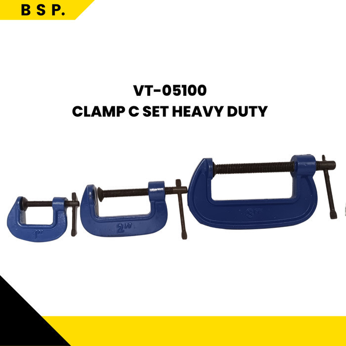 Jual Klem C Set 3 Pcs / Clamp C Set Amtech / Catok C Kayu - 1 2 3 Inch ...