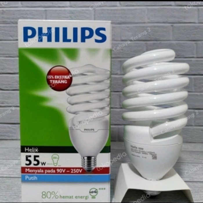 Jual lampu PLC spiral 45 watt/lampu hemat energi spiral 45 watt | Shopee Indonesia