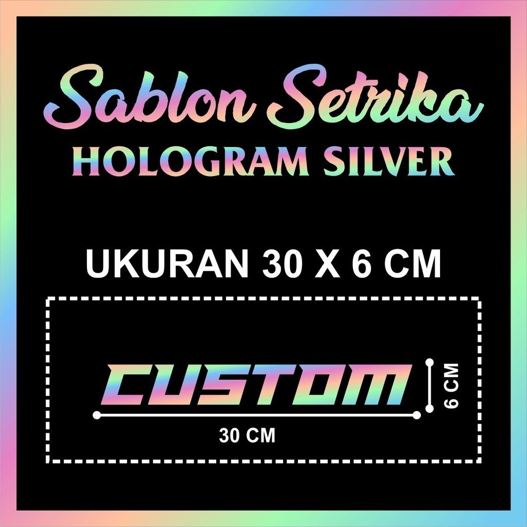 Jual SABLON SETRIKA HOLOGRAM SILVER UKURAN 30 X 6 CM | Shopee Indonesia