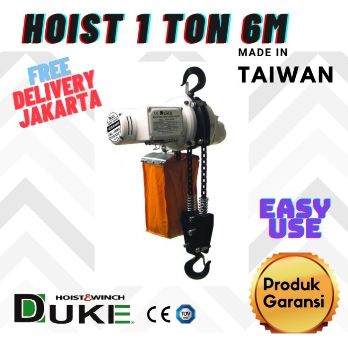 Jual CHAIN HOIST 1 TON 1000KG TAIWAN MERK DUKE KATROL ELEKTRIK HOIST ...