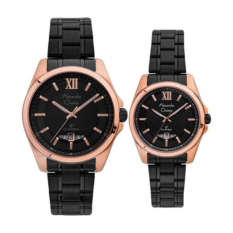 Jual Jam Tangan Couple Alexandre Christie Classic Steel AC 8659 BBRBA ...