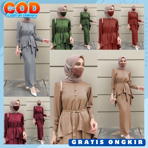 Jual Dress Kondangan Baju Muslim Lebaran Dres Muslimah Perempuan Dress ...
