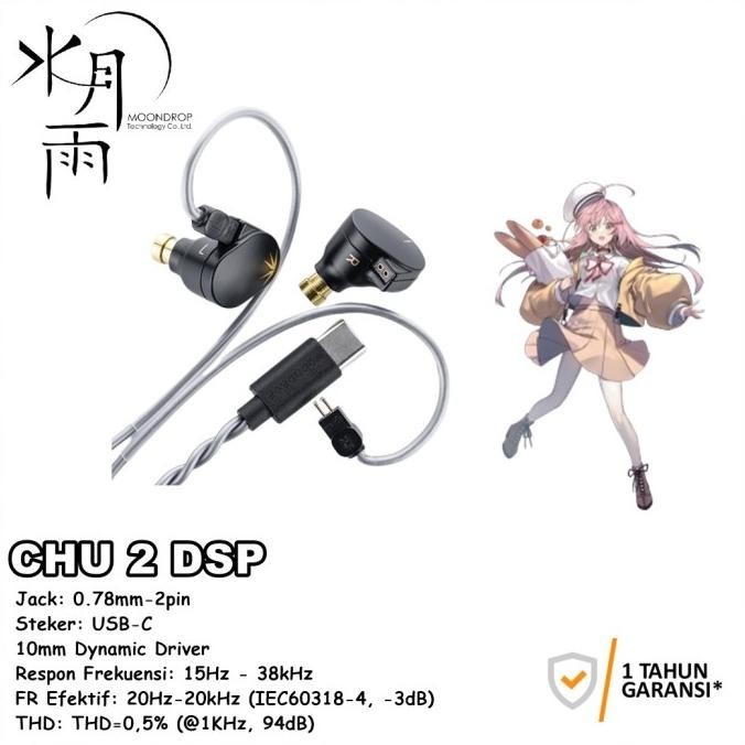 Jual Baru Moondrop Chu 2 Dsp In-Ear Monitors Type-C Plug With Mic Chu2 ...