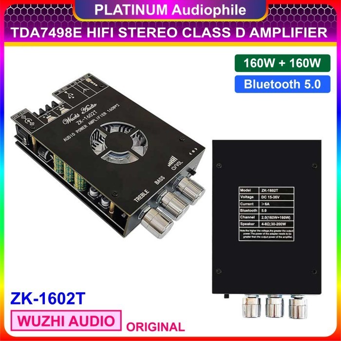 Jual Tda7498 Amplifier Class D Bluetooth 5.0 Hifi Stereo Class D Amplifier Tda7498E 160W + 160W ...