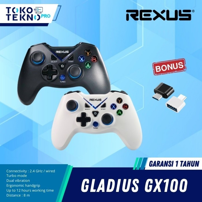 Jual REXUS GX100 WIRELESS GAMING GAMEPAD CONTROLLER | Shopee Indonesia