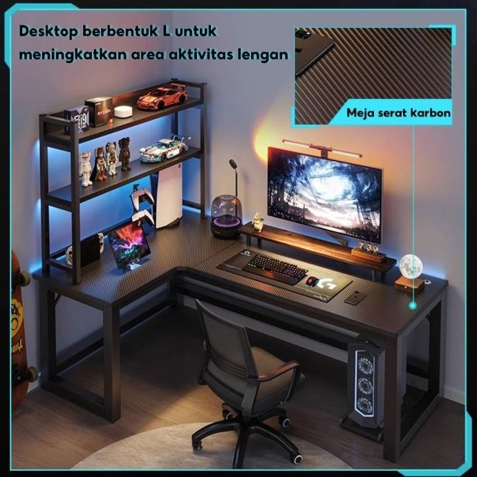 Jual KUCA Meja Gaming Karbon Serat Meja Gaming Meja Komputer Minimalis ...