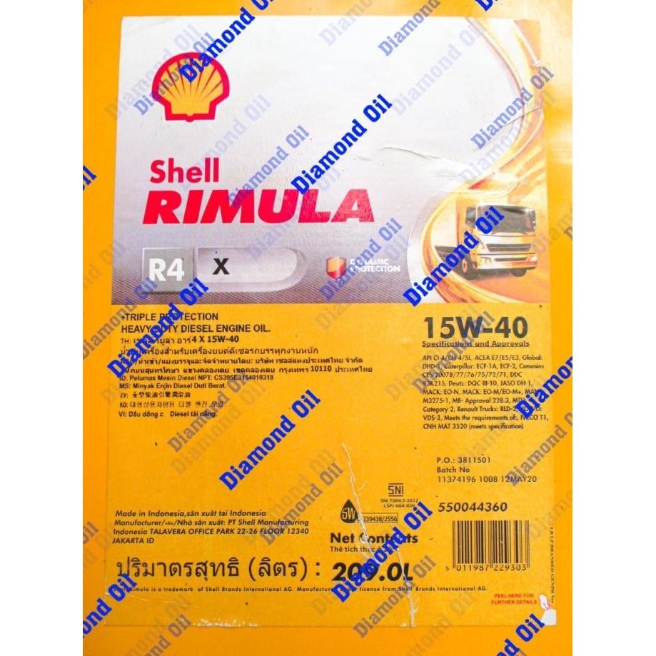 Jual Oli Pelumas Mesin Diesel Shell Rimula R4X 15W40 Drum | Shopee ...