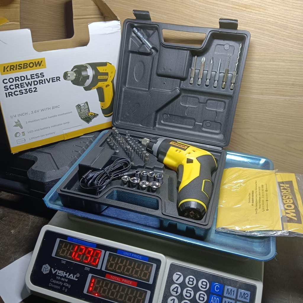Jual KRISBOW BOR Tanpa Kabel/ CORDLESS SCREWDRIVER 3.6V BMC IRCS362 ...