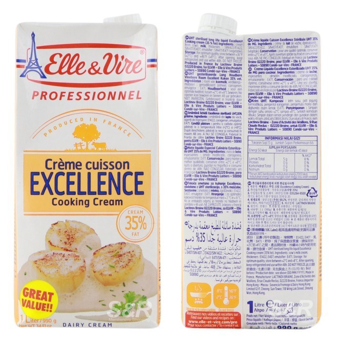 Jual Adlian Elle&Vire Cooking Cream 1Lt | Shopee Indonesia