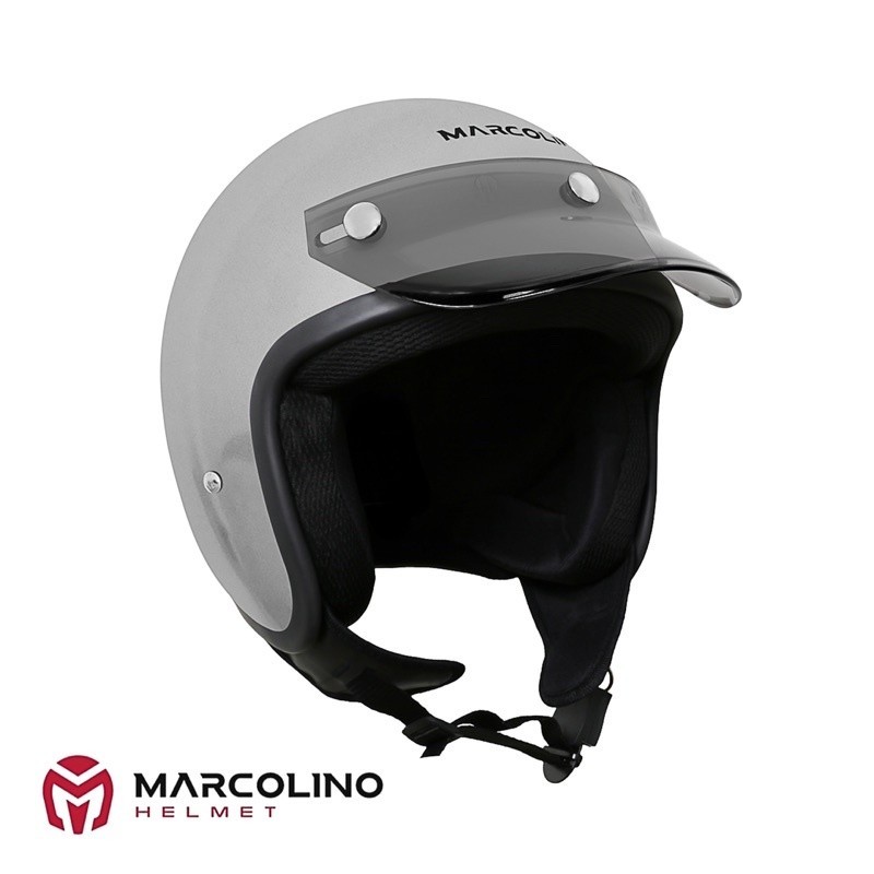 Jual Helm Bogo SNI Helm Bogo Retro Marcolino Silver Glossy SNI Japan ...