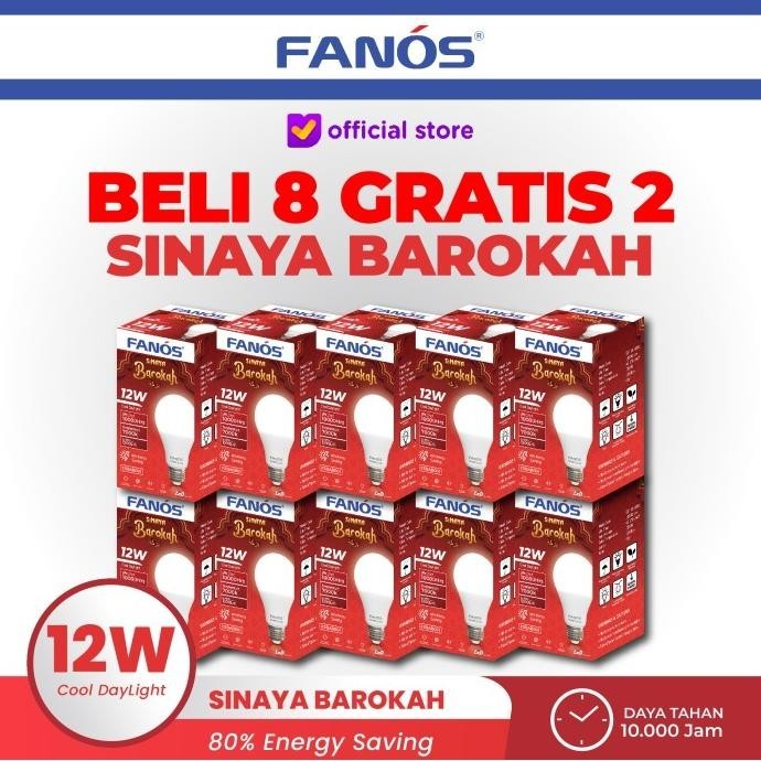 Jual PAKET 10 PCS!! Lampu Led Fanos Sinaya Barokah 12 W (Putih/CDL) | Shopee Indonesia