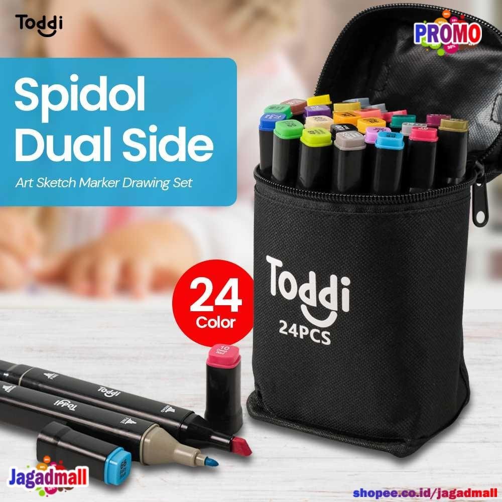 Jual Spidol Dual Side Fine Art Marker Brush Double Tip 1.0mm 6.0mm ...