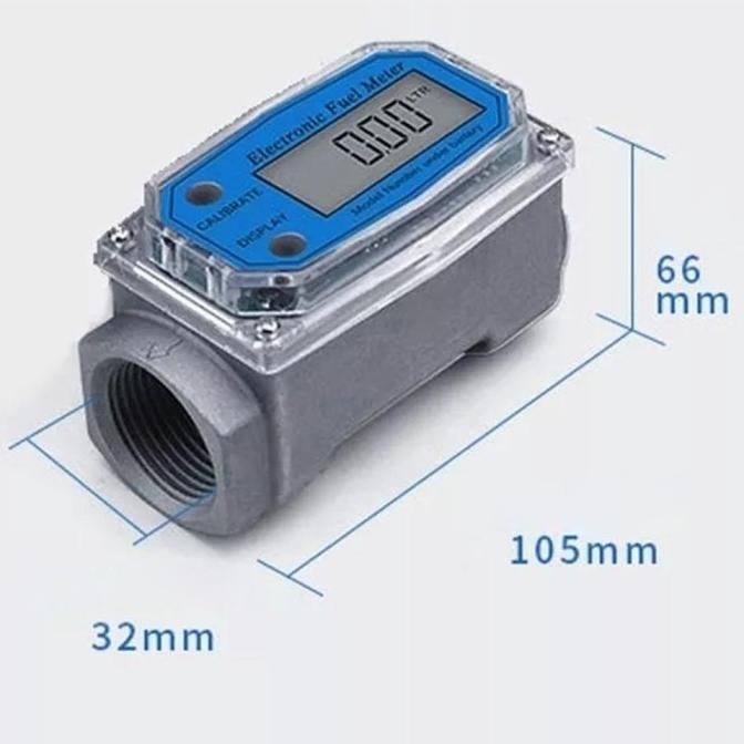Jual Digital Flowmeter Turbine Flow Meter 1 Inch Lcd Alat Ukur Aliran ...