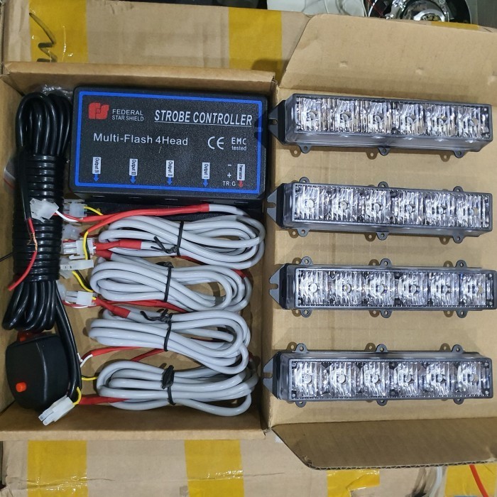 Jual Strobo led 4kotak 6led 4-6H split | Shopee Indonesia