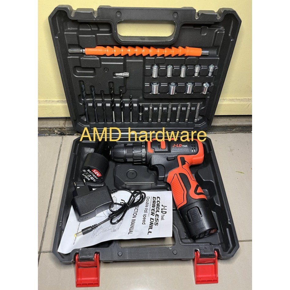 Jual Mesin Bor Baterai Cordless Drill Set +Mata Bor D 12V (Maktec,Ryu ...