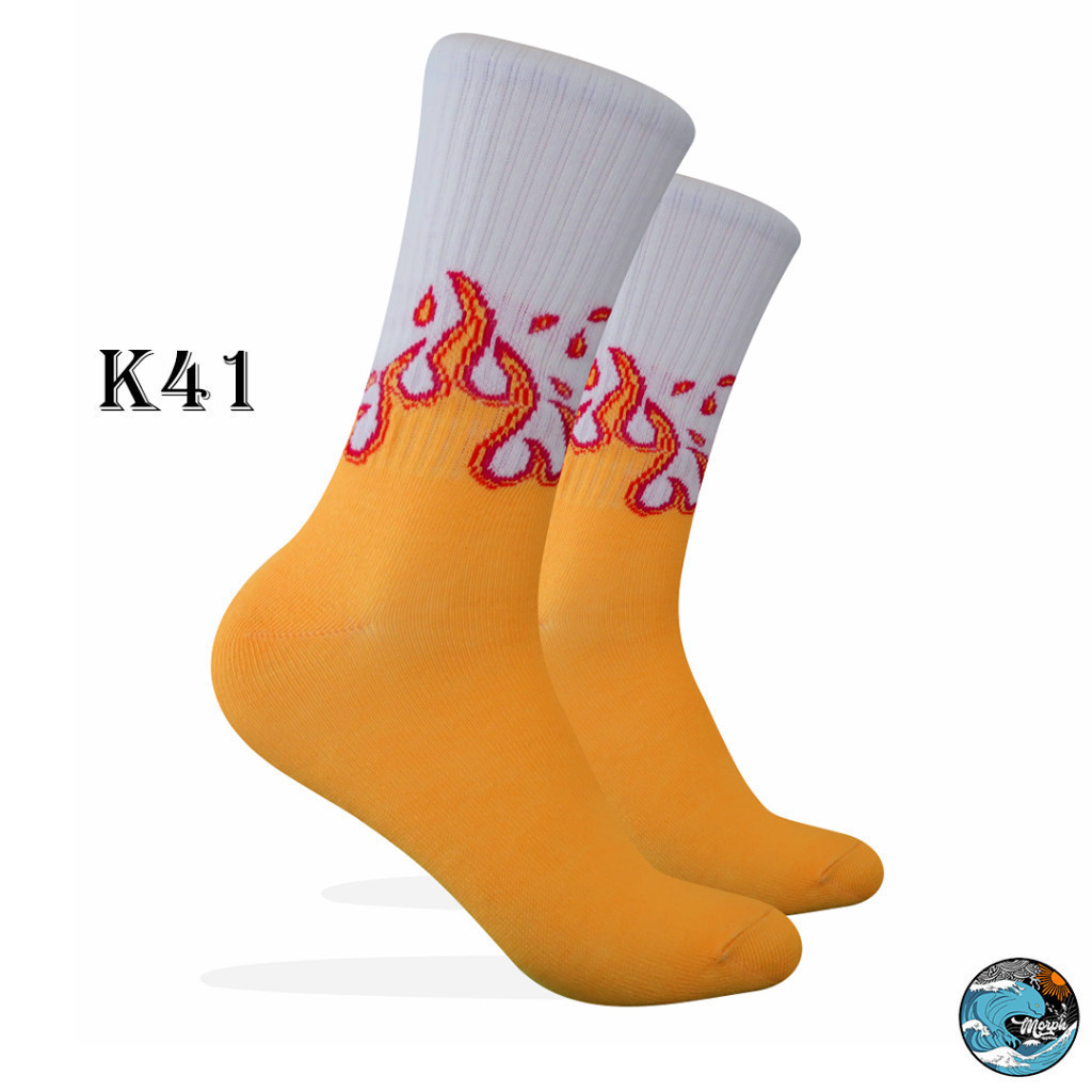 Jual Kaos Kaki Oldschool - Kaos Kaki Skate Api Kuning - 4LAYER BENANG ...
