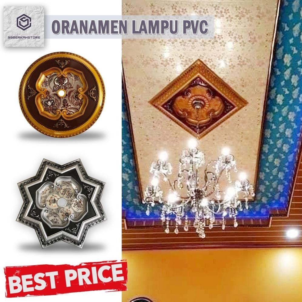 Jual PIU ORNAMEN LAMPU PLAFON PVC PANEL Minimalis / Ornamen Plafon PVC ...