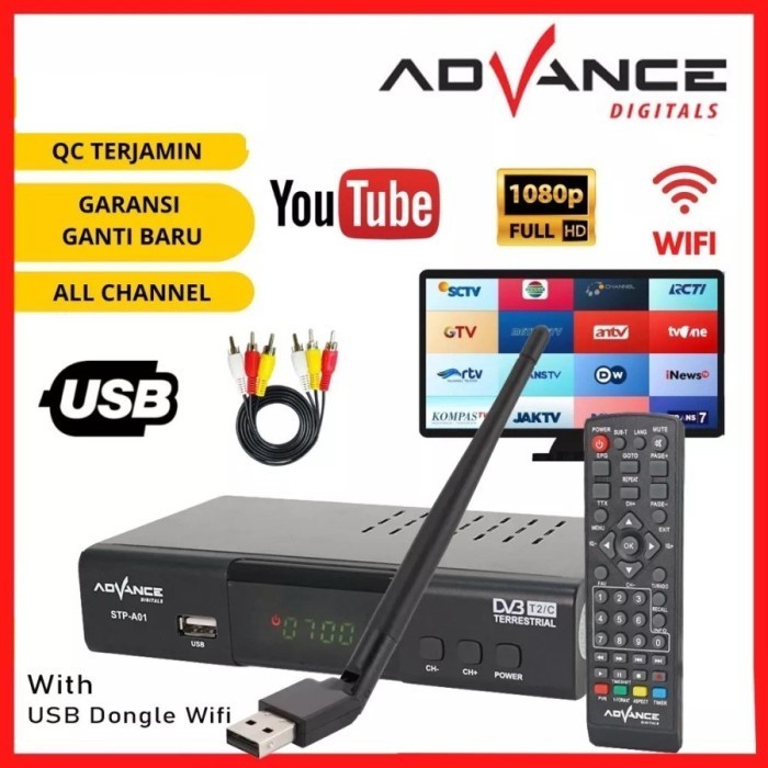 Jual Advance Stp-A01 Set Top Box Tv Digital Receiver -Stb Free Dongle | Shopee Indonesia
