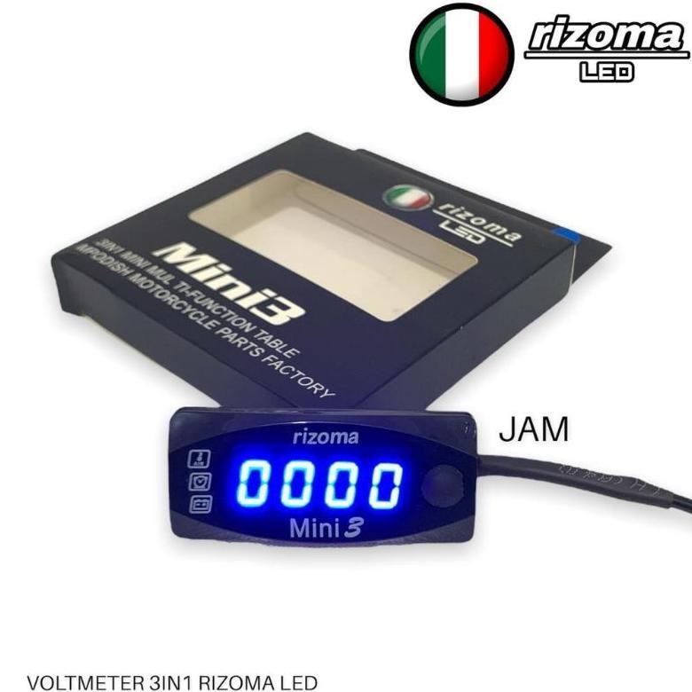 Jual gfd-6 Rizoma Led Racing - Voltmeter Rizoma Racing 3in1 Volt Meter Digital Suhu Dan Jam ...