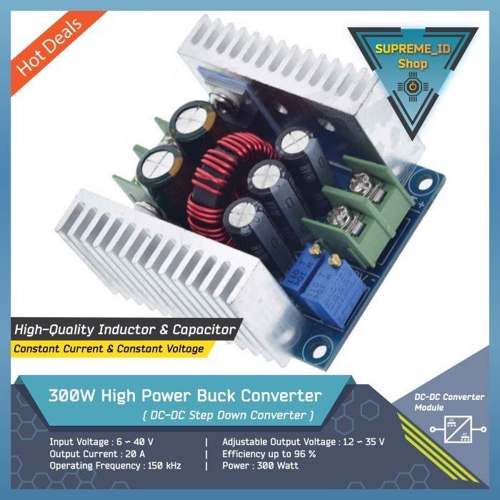 Jual Terhemat 300W High Power Dc-Dc Step Down Buck Converter +Constant Current 20A | Shopee ...