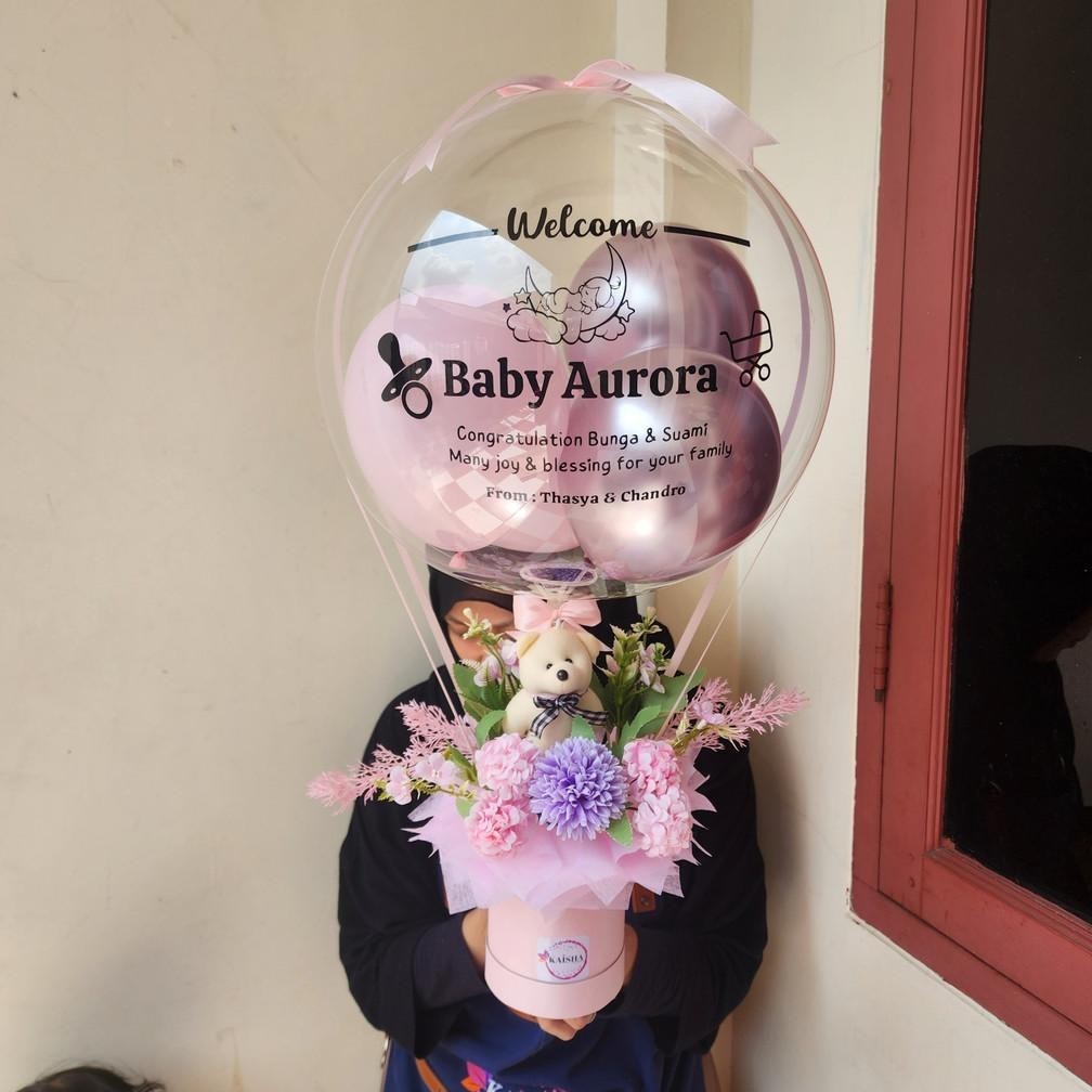 Jual VIRAL Buket Balon SMALL Bunga Bucket Balon Boneka mini ac-8 ...